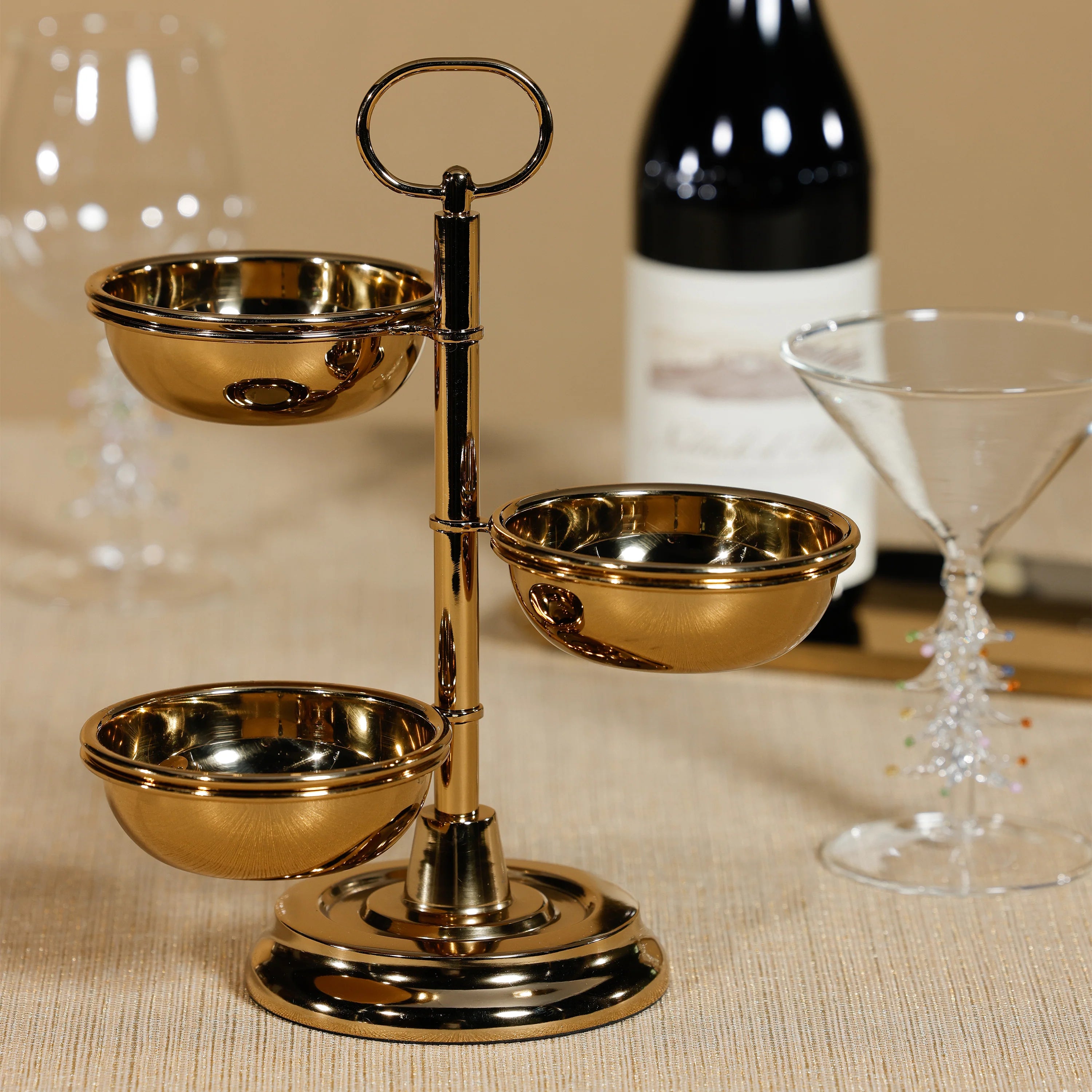 3 Tier Alloy Condiment Set - Polished Gold – Village Design Studio
